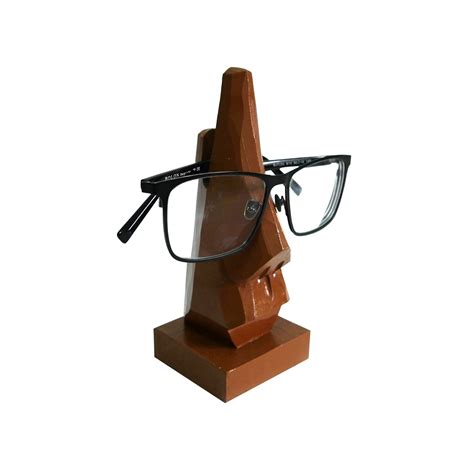 Wjhd Spectacle Holder Hand Carved Nose Shaped Eyeglass Dispaly Stand Handmade Wooden Carved Nose