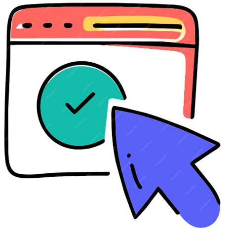 Premium Vector Website Mouse Cursor Arrow Icon Doodle Offset Fill