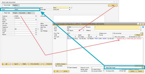 B1 Up Sql Report Writes Beas Work Order Field By Select Data Target