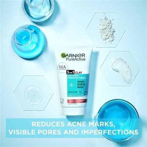 Pure Active 3in1 Clay Mask Scrub Wash Oily Skin 150ml Skin Superdrug