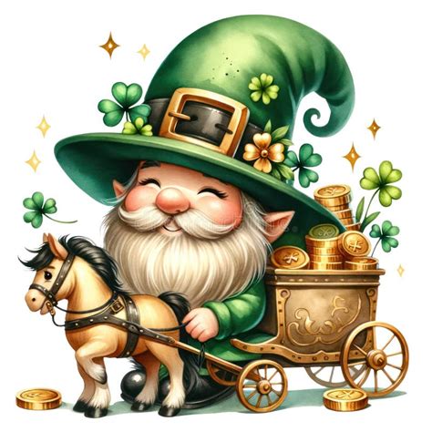 Cute Gnome St Patrick S Day Clipart Illustration Ai Generative Stock