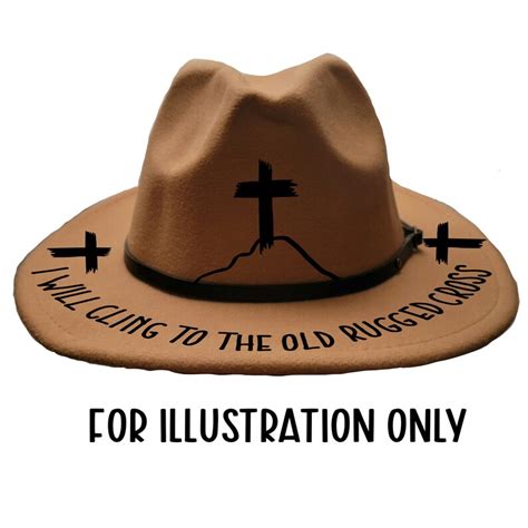 Old Rugged Cross Stencil For Hat Burning Narrow Brim Hat Burning