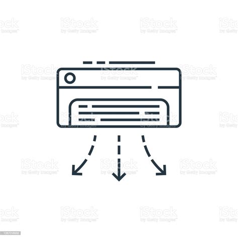 흰색 배경에 격리된 에어컨 벡터 아이콘입니다 웹 사이트 디자인 및 모바일 앱 개발을위한 개요 얇은 라인 에어컨 아이콘 얇은 선 에어컨 윤곽선 아이콘 벡터 공기조화에 대한