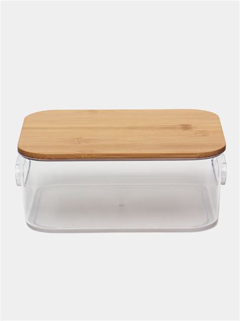 Контейнер Емкость для хранения в холодильнике с деревянной крышкой купить по низким ценам в