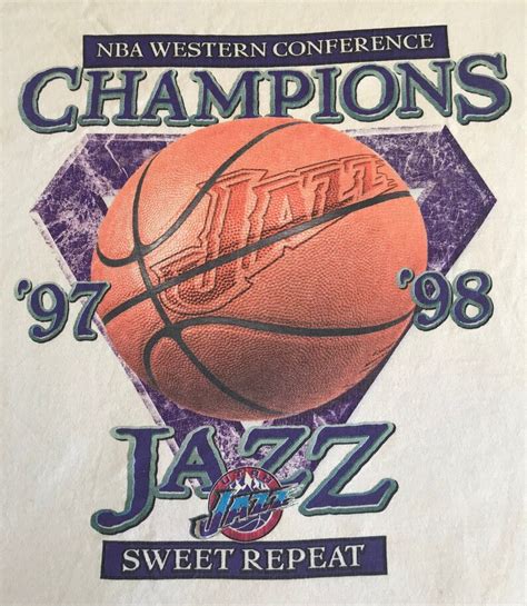 Utah Jazz 1998 Western Conference Champions Xl Tshirt Etsy