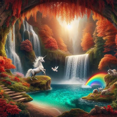97 000 Unicorn Waterfall Scene Pictures