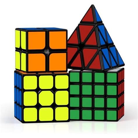 ROXENDA Speed Cube Set Cube De Vitesse 2X2 3X3 4X4 Pyramide Cube