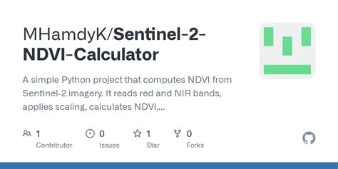 Github Mhamdyksentinel 2 Ndvi Calculator A Simple Python Project That Computes Ndvi From