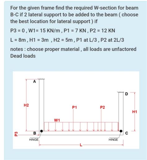 For The Given Frame Find The Required W Section For Chegg