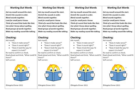 Chart Or Checklist Of Reading Strategies