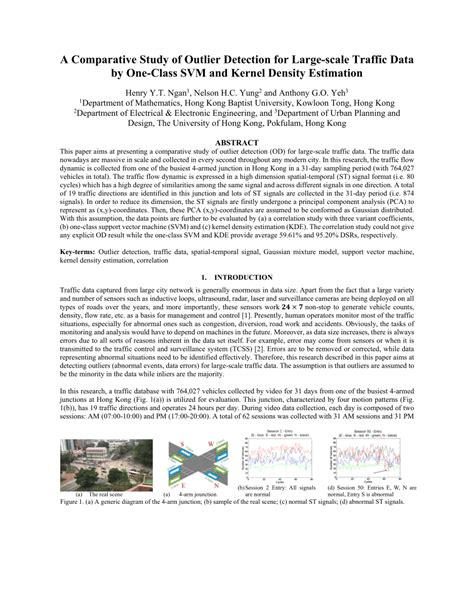 Pdf A Comparative Study Of Outlier Detection For Large Scale Traffic