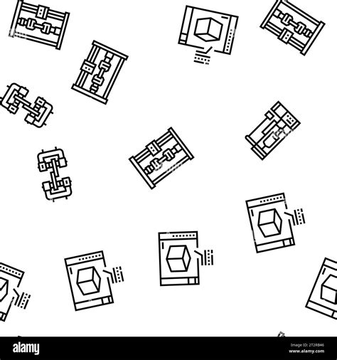 Material Construction Engineer Vector Seamless Pattern Stock Vector