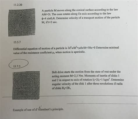 Solved A Particle M Moves Along The Conical Surface