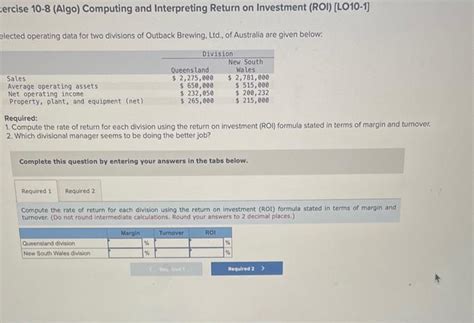 Solved Ercise 10−8 Algo Computing And Interpreting Return