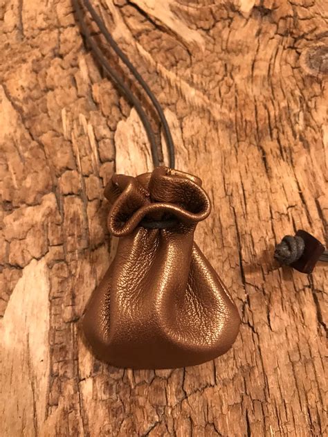 Leather Pouch Necklace Pouch Leather Necklace Leather Neck Etsy