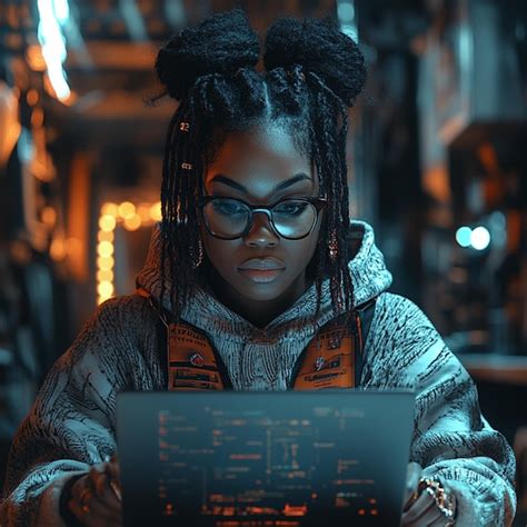 A Vibrant Image Showing Young Coders And Developers Working Diligently Premium Ai Generated Image