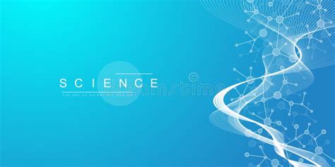 Molecular Abstract Structure Background Scientific Vector Illustration With Molecule Dna Stock