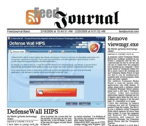 Create RSS Feed Newspapers GHacks Tech News