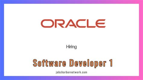 Oracle Software Developer Jobsharbornetwork