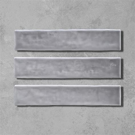 Limestone Grey Glazed Skinny Tiles Herringbone Tiles Handmade Tile