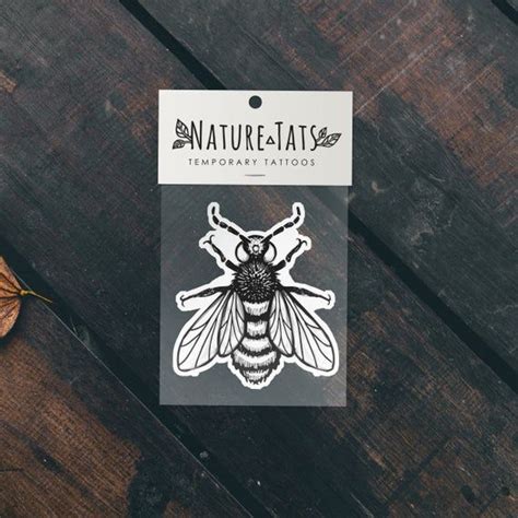 Big Bee Temporary Tattoo Honey Bee Bumble Bee Tattoo Etsy Bumble
