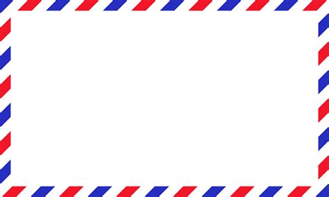 항공 우편 편지 포스트 스탬프 항공 우편 프레임 엽서 블루 레드 스트라이프 패턴 모형 템플릿 봉투입니다 벡터 그림 글로벌