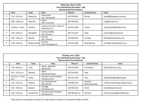 Above Is The Tentative Schedule For The Visits From Senator Dahms And