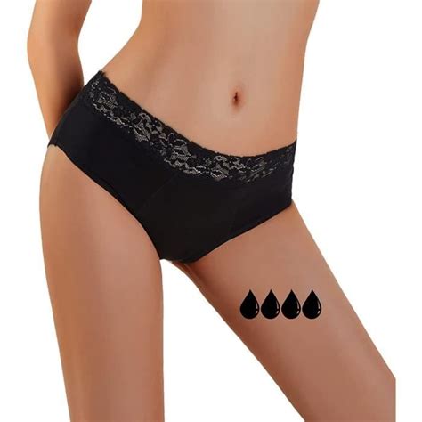 Culotte Menstruelle Noire Lavable Flux Abondant Ecologique
