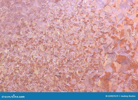 Frost Patterns On Window Glass In Winter Frosted Glass Texture Red