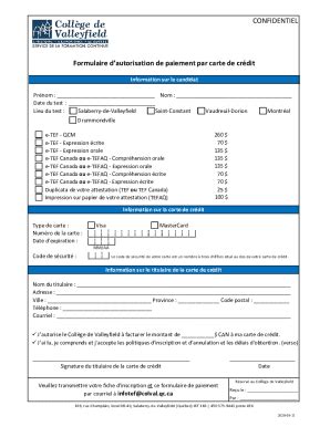 Fillable Online Autorisation Paiement Carte De Crdit Fax Email Print