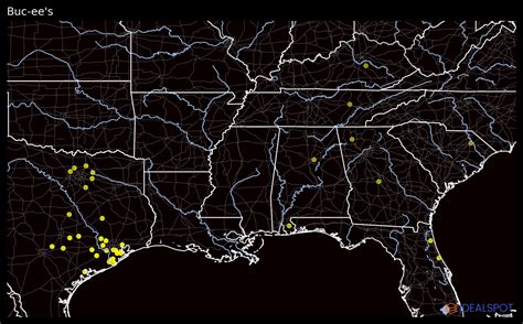 Map Of Buc Ees Locations In Usa