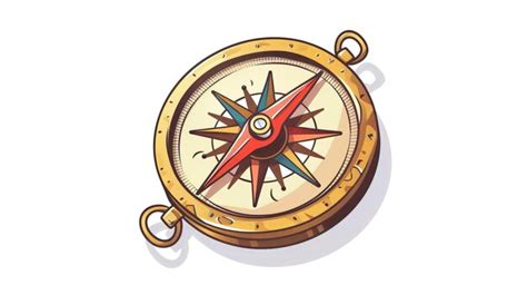Cartoon Compass Icon Premium Ai Generated Image
