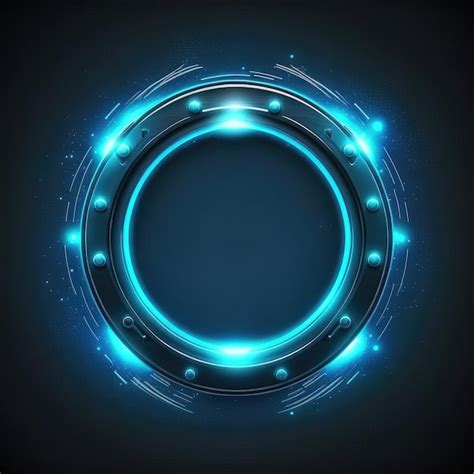 Premium Photo Abstract Of Glowing Futuristic Circle Frame Illuminated