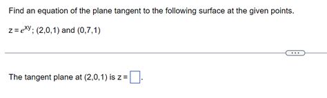Solved Find An Equation Of The Plane Tangent To The Chegg