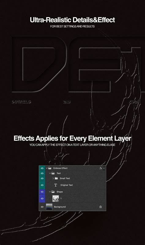 Free Realistic 3d Emboss Effect Behance