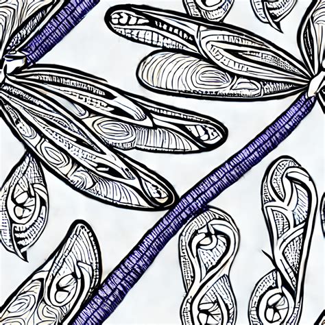 Detailed Digital Drawing Of Dragonfly Pattern Ultra · Creative Fabrica