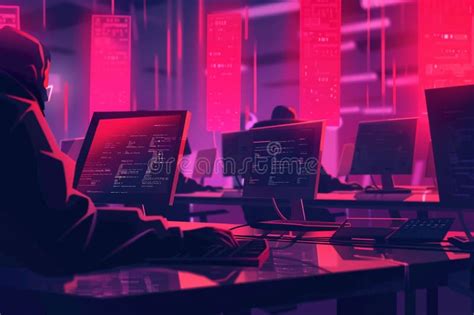 Animations Of Various Ransomware Threats Stock Illustration