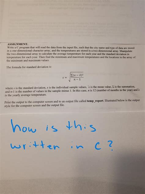 Solved Assignment Write A C Program That Will Read The Data Chegg