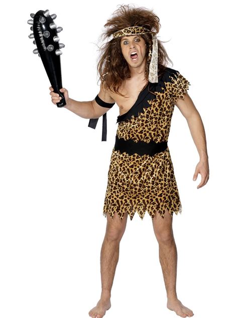 Mens Caveman Tarzan Jungle Fancy Dress Costume Stag Do Cave Man Adult