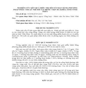 NGHIÊN CỨU KẾT QUẢ ĐIỀU TRỊ SỎI TÚI MẬT BẰNG PHƯƠNG PHÁP PHẪU THUẬT NỘI