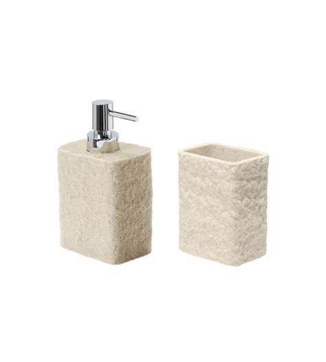 Set Di Accessori Per Bagno Beige In Resina Leroy Merlin