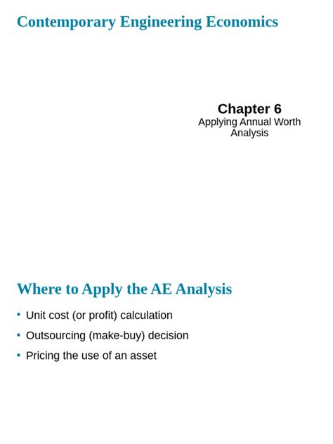 Chapter 06 B Applying Annaul Worth Pdf Profit Economics Economies