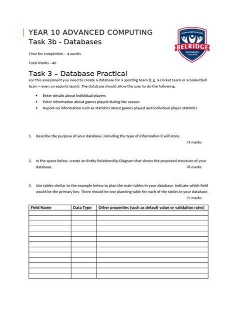 Task 3b Databases Pdf