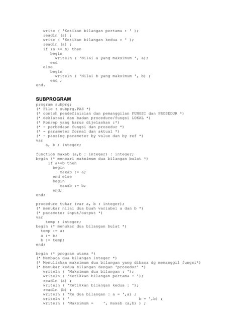 Contoh Program Pascal Pdf