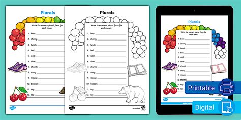 Making Plural Words Worksheet For Ell Teacher Made