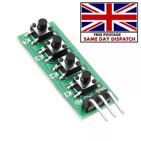 Arduino Keypad 4 Button Key Module Switch Keyboard For Uno Mega2560 Breadboard £410 Picclick Uk