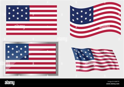 Historic Flag Of The United States 13 Stars Stock Vector Image And Art
