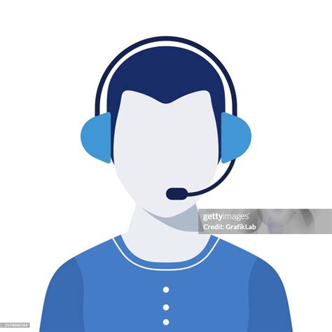 Call Center Agent Flat Avatar Customer Service Support Man Technical