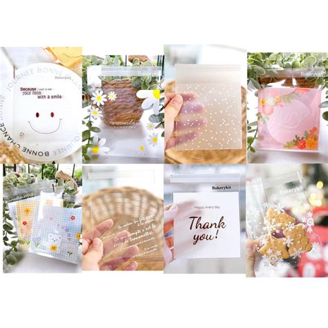 ถุงคุกกี้ฝากาว แถบกาวขุ่น ใส ขนาด10x10 14x14 15x18ซม 1แพค95 100ใบ ใส่บราวนี่ เค้กกล้วยหอม บัตเต