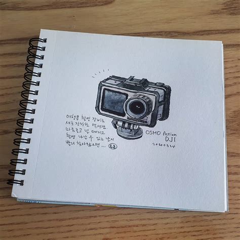 Dji Osmo Action 아트스퀘어 스타일 리모의 드로잉북 여행드로잉 어반스케치